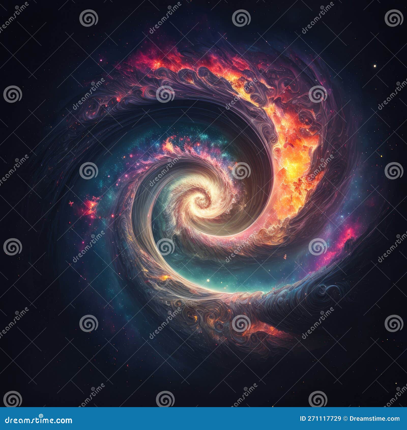 Abstract Art in Nebula Twirl in Galaxy in Dynamic Movement. Stock Image ...