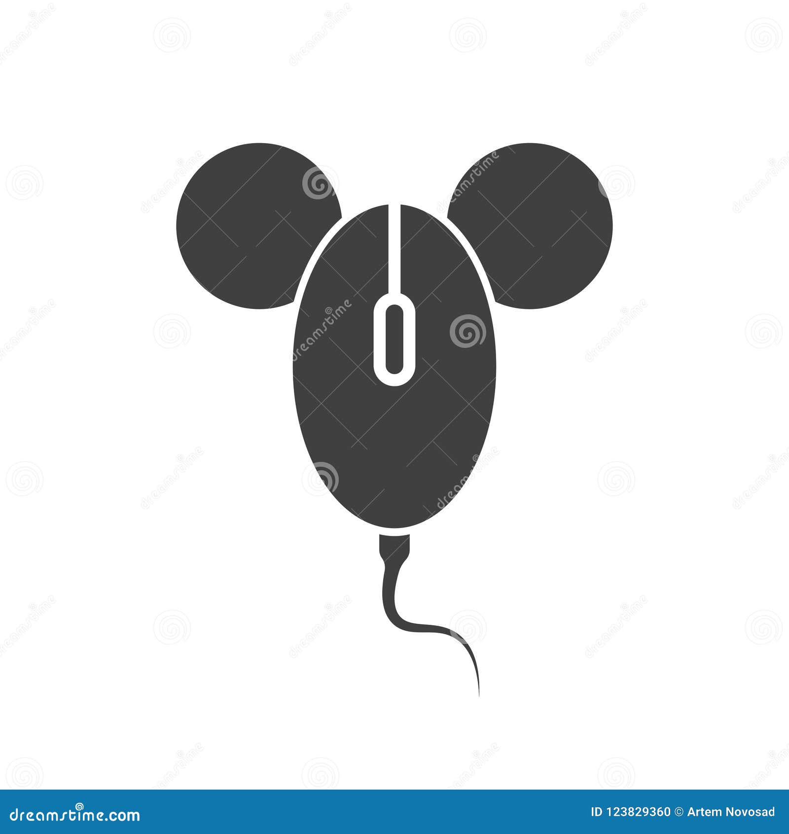 Abstract Art Object - a Computer Mouse Image with the Ears and Tail of ...