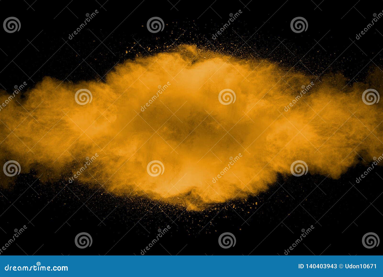 Abstract Art Orange Powder on Black Background. Stock Image - Image of ...