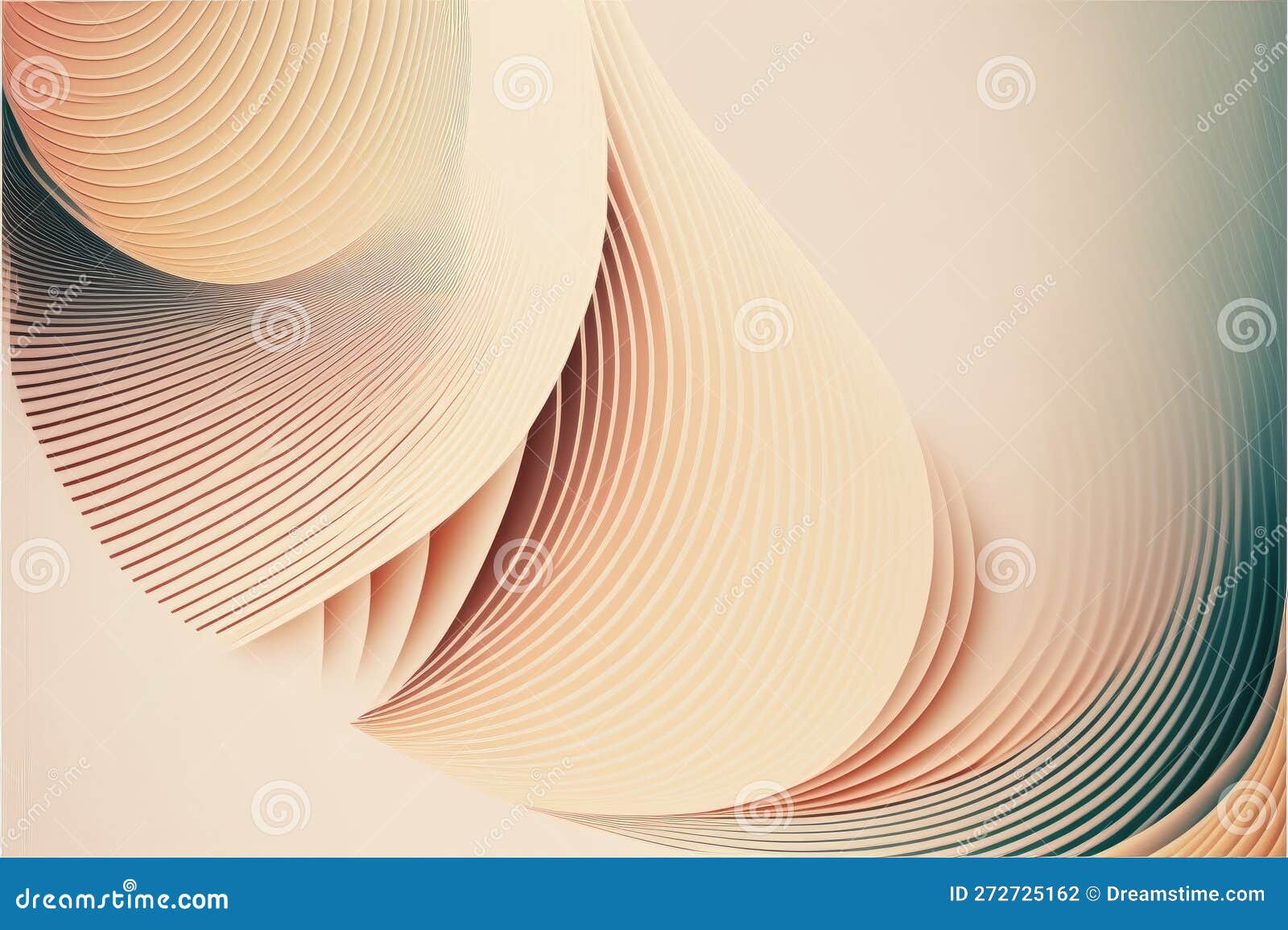 Abstract Art of Overlapped Curve Line in Pastel Color Pattern. Stock ...