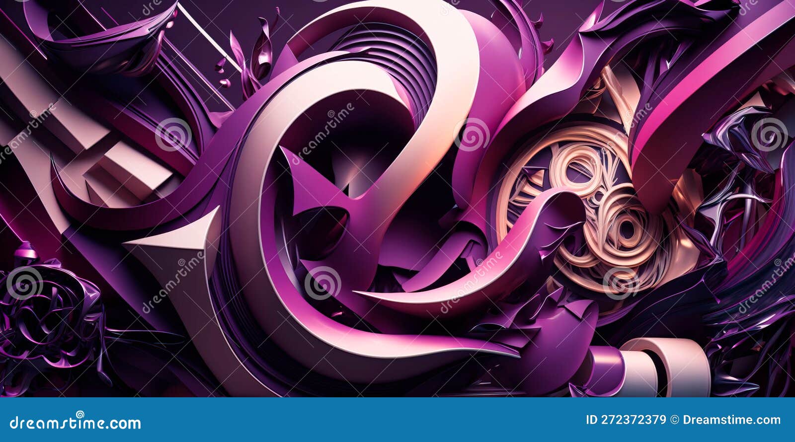 Abstract Art with Overlapping Shapes and Patterns in Shades of Purple ...