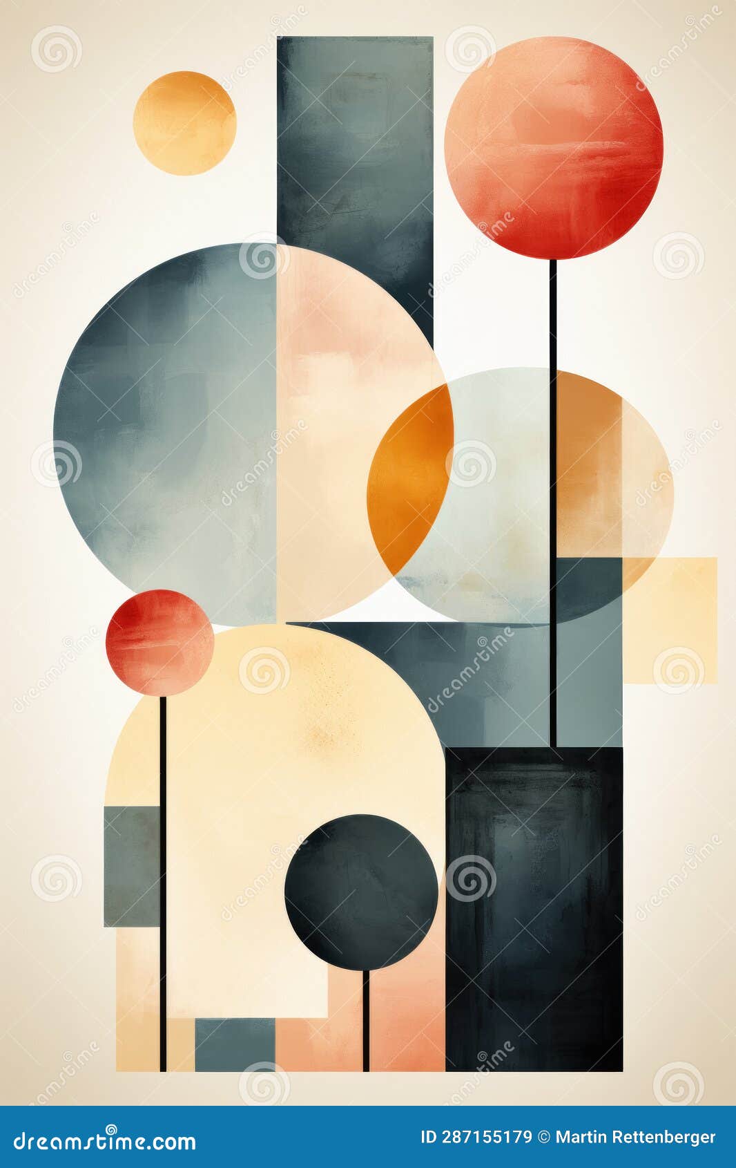 Abstract Art - Painting of Circles Stock Illustration - Illustration of ...