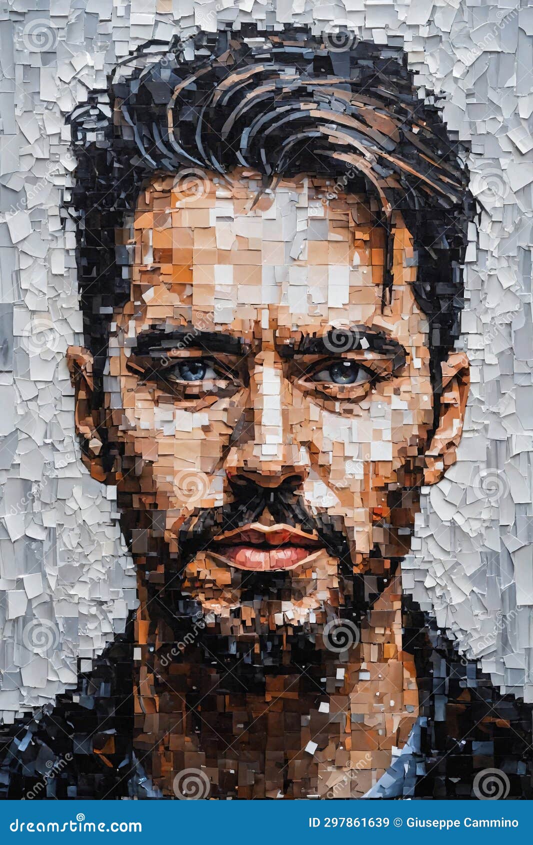 Abstract Art Painting of a Man S Face Stock Illustration - Illustration ...