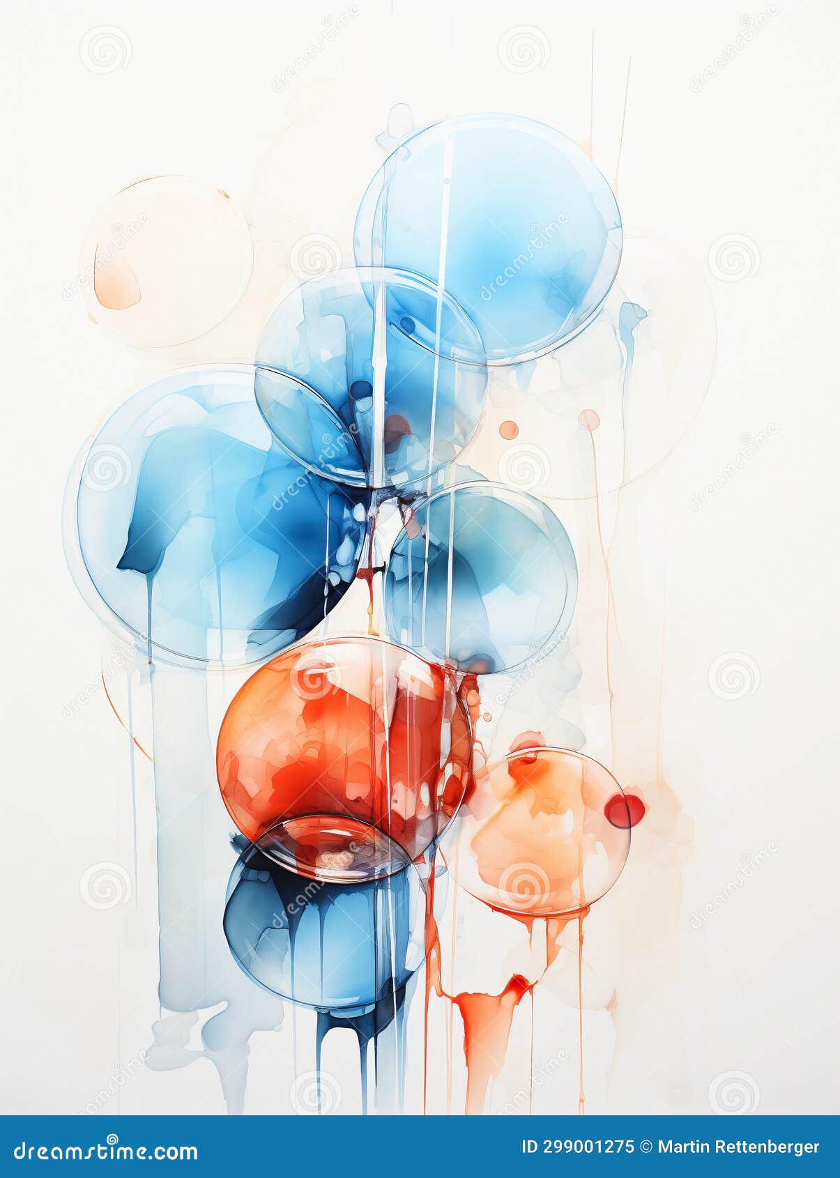 Abstract Art - Painting with Warm and Cold Colors Stock Illustration ...