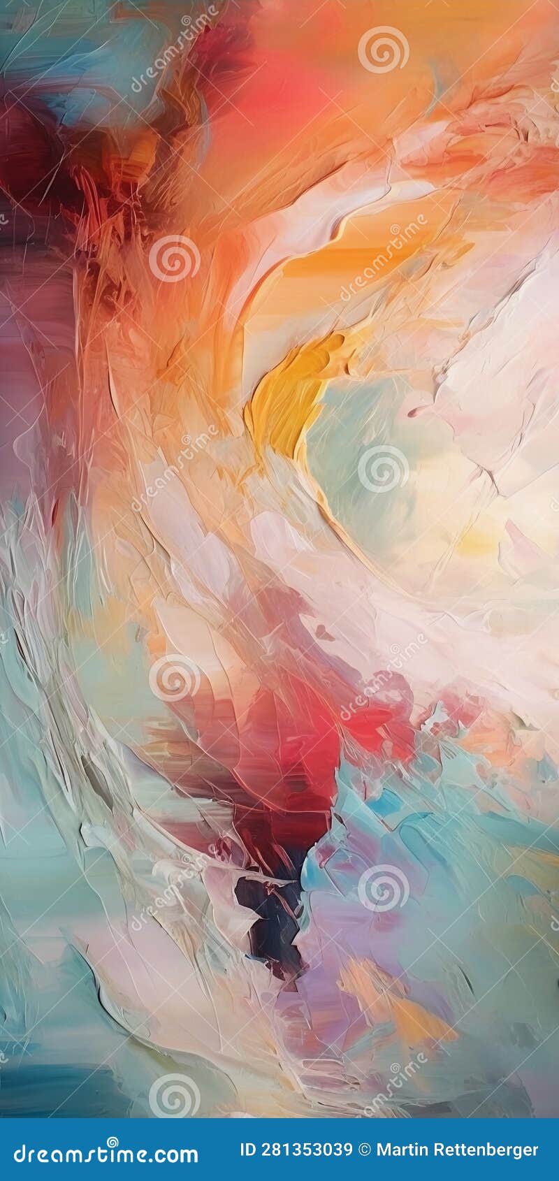 Abstract Art - Painting with Warm Colors Stock Illustration ...