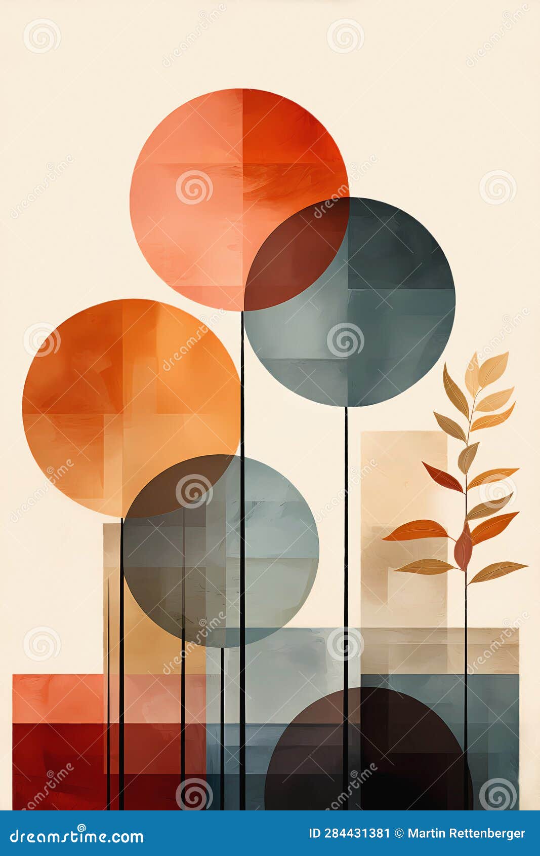 Abstract Art - Painting with Warm Colors Stock Illustration ...