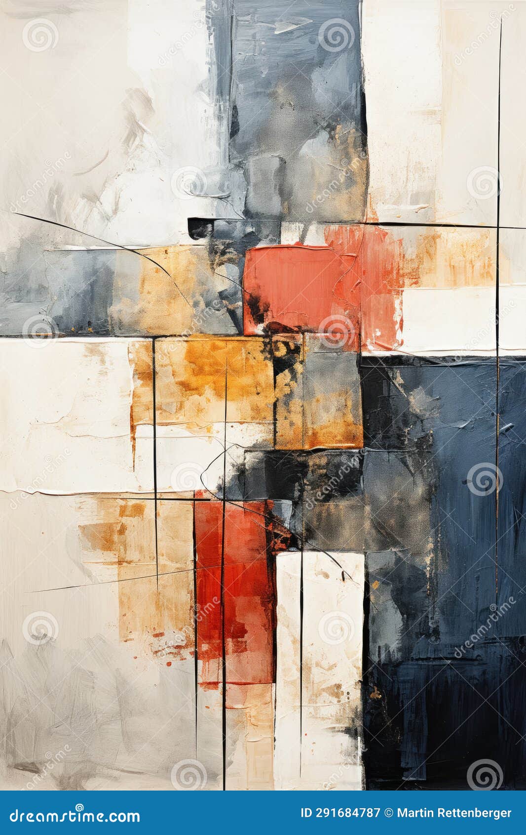 Abstract Art - Painting with Warm Colors Stock Illustration ...