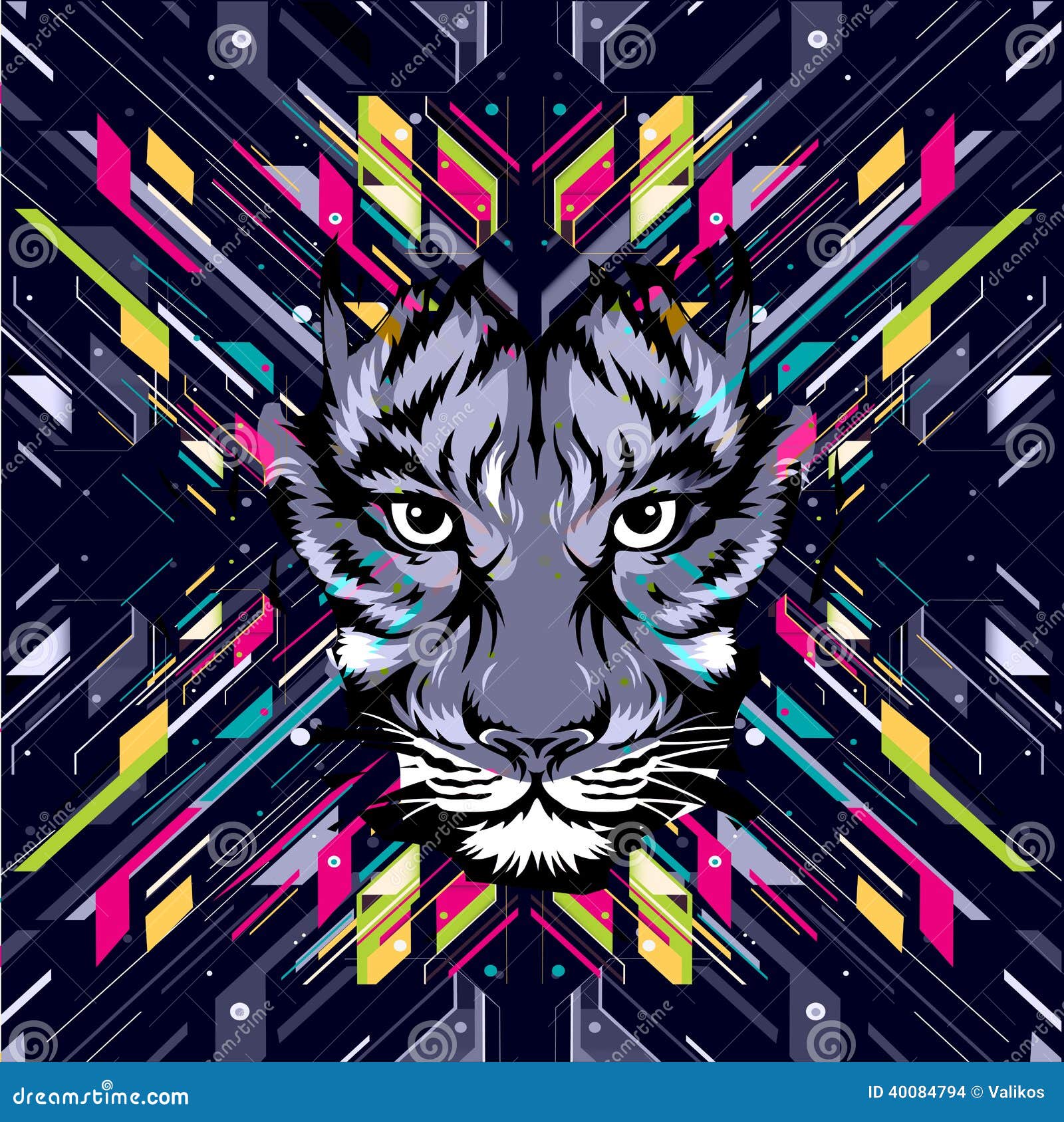 Abstract Art Picture with Tiger Stock Illustration - Illustration of ...