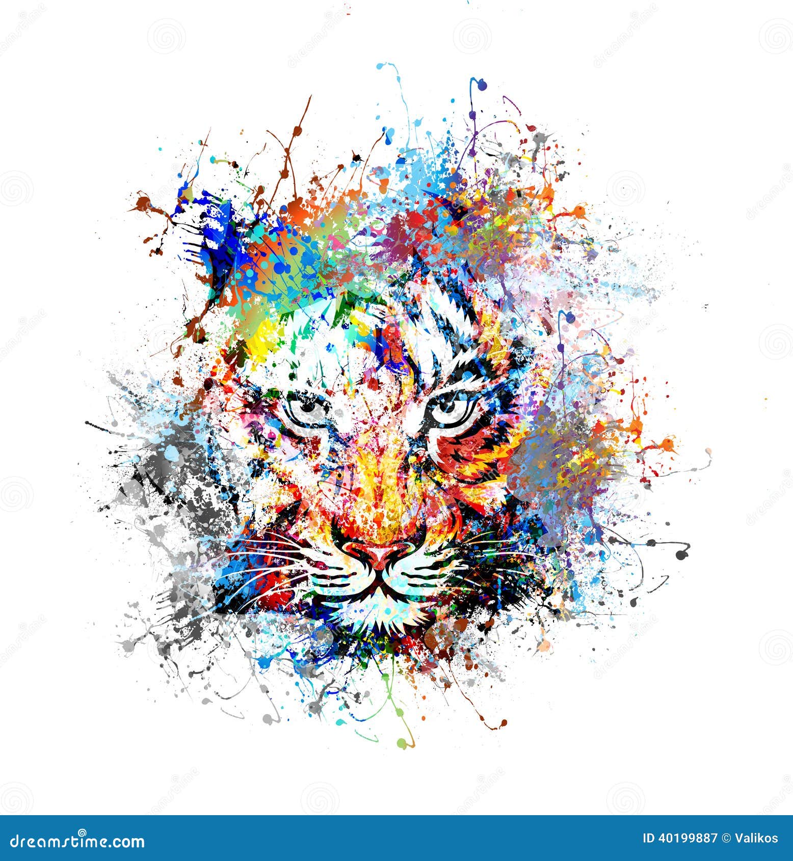 Abstract Art Picture with Tiger Stock Illustration - Illustration of ...