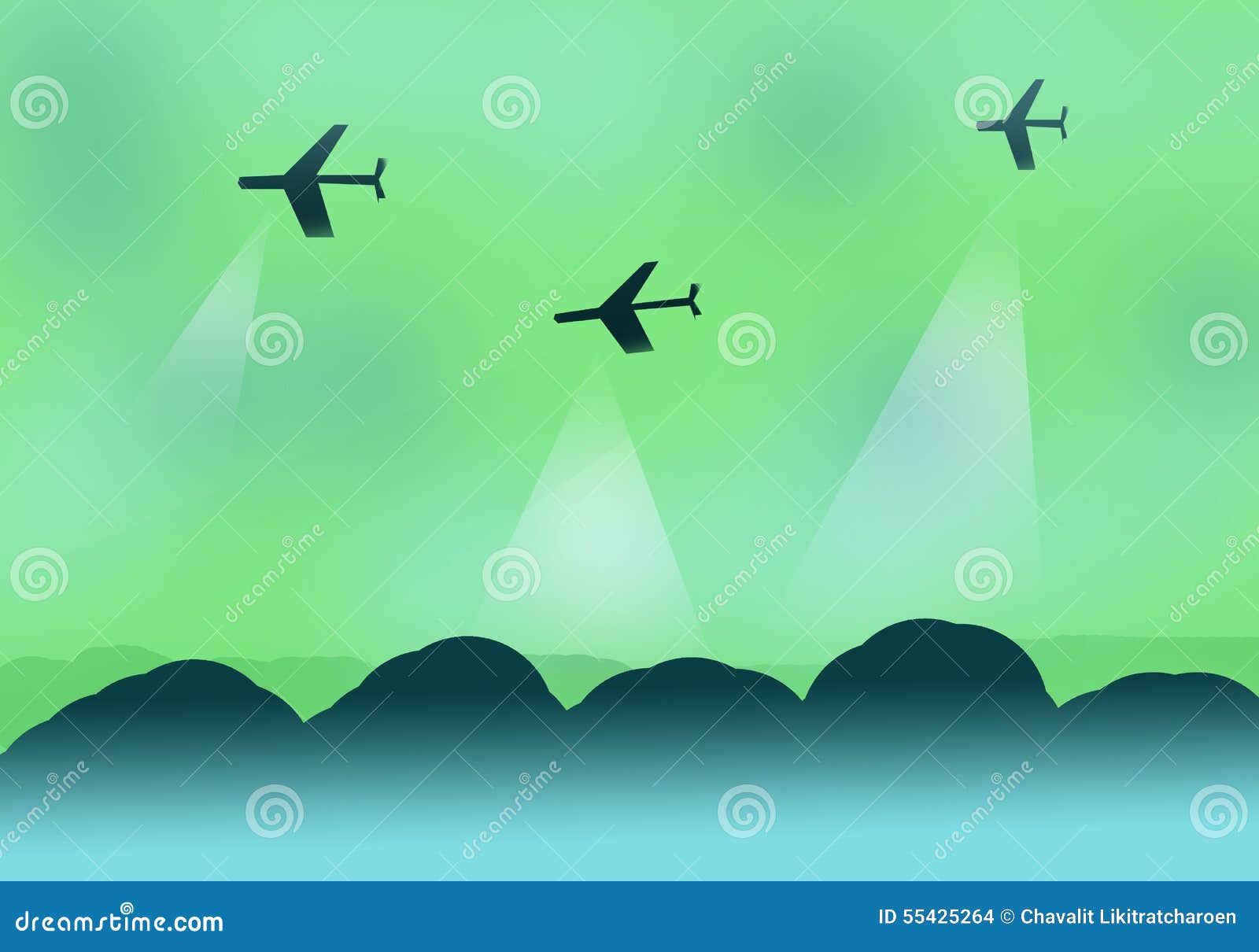 Abstract art with planes stock illustration. Illustration of traveling ...