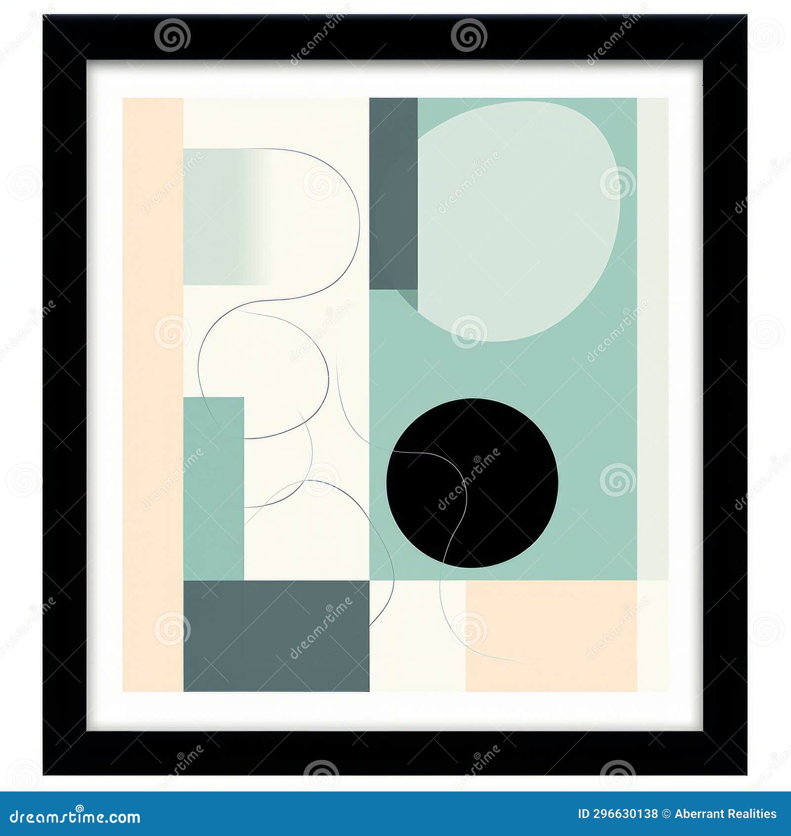 An Abstract Art Print in a Black Frame Stock Illustration ...