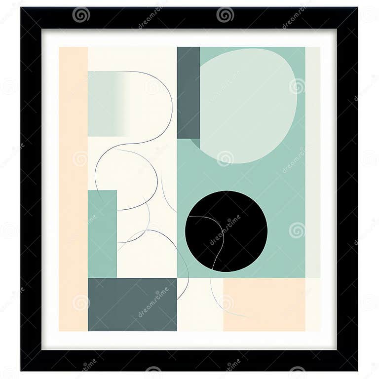 An Abstract Art Print in a Black Frame Stock Illustration ...