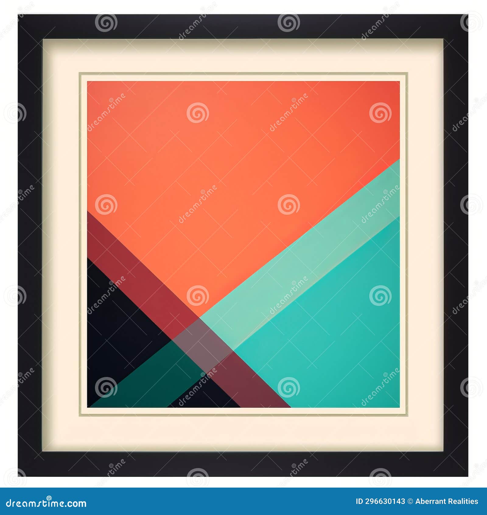 An Abstract Art Print in a Black Frame Stock Illustration ...