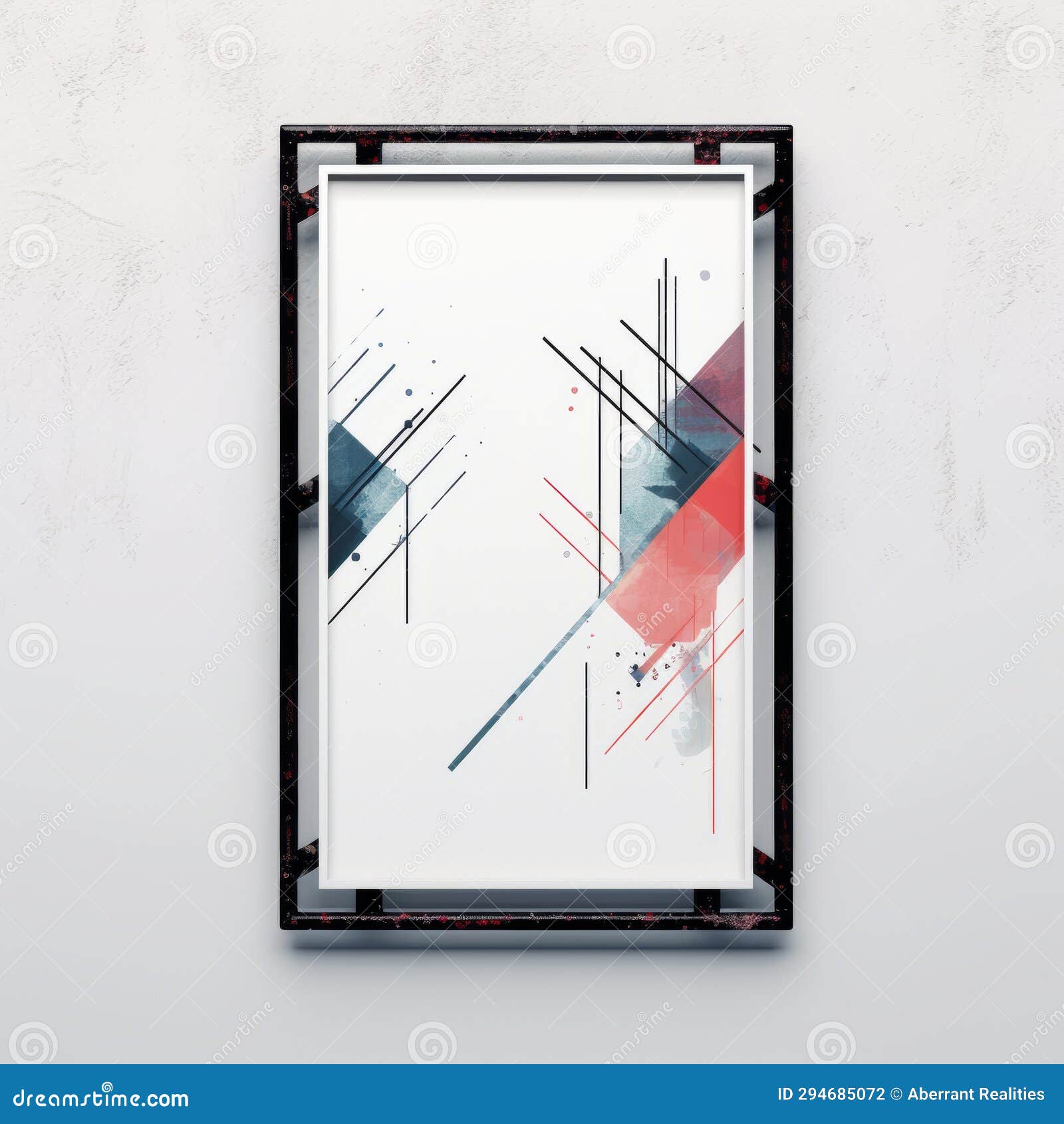 An Abstract Art Print Hanging on a Wall Stock Illustration ...
