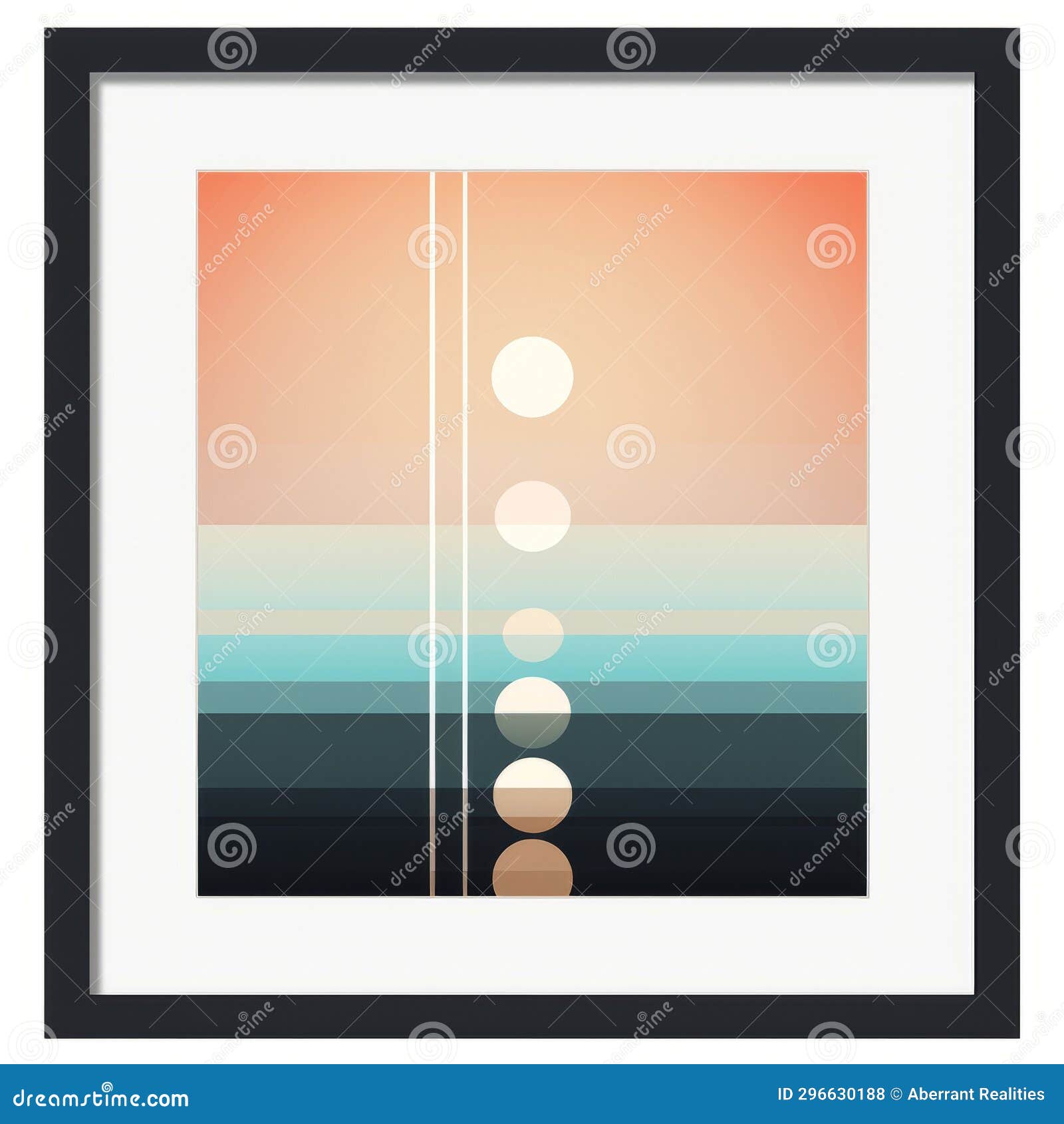 An Abstract Art Print with a Line of Dots on it Stock Illustration ...