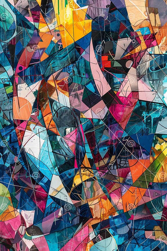 Abstract Art Reflecting Chaos of a Troubled Mind through Overlapping ...