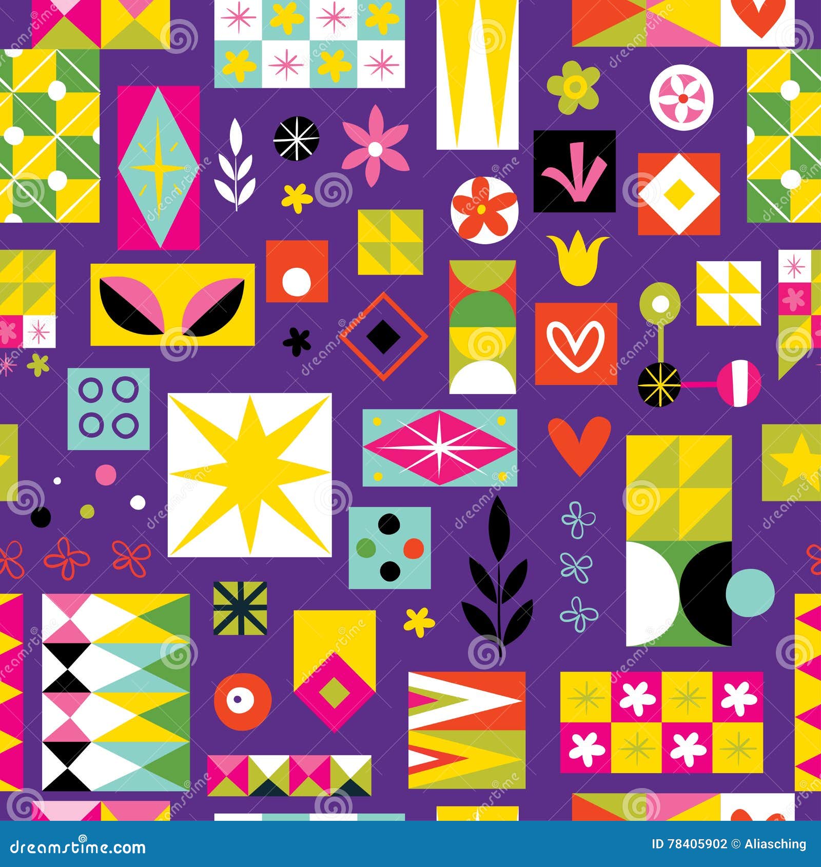 Abstract Art Seamless Pattern Stock Vector - Illustration of violet ...