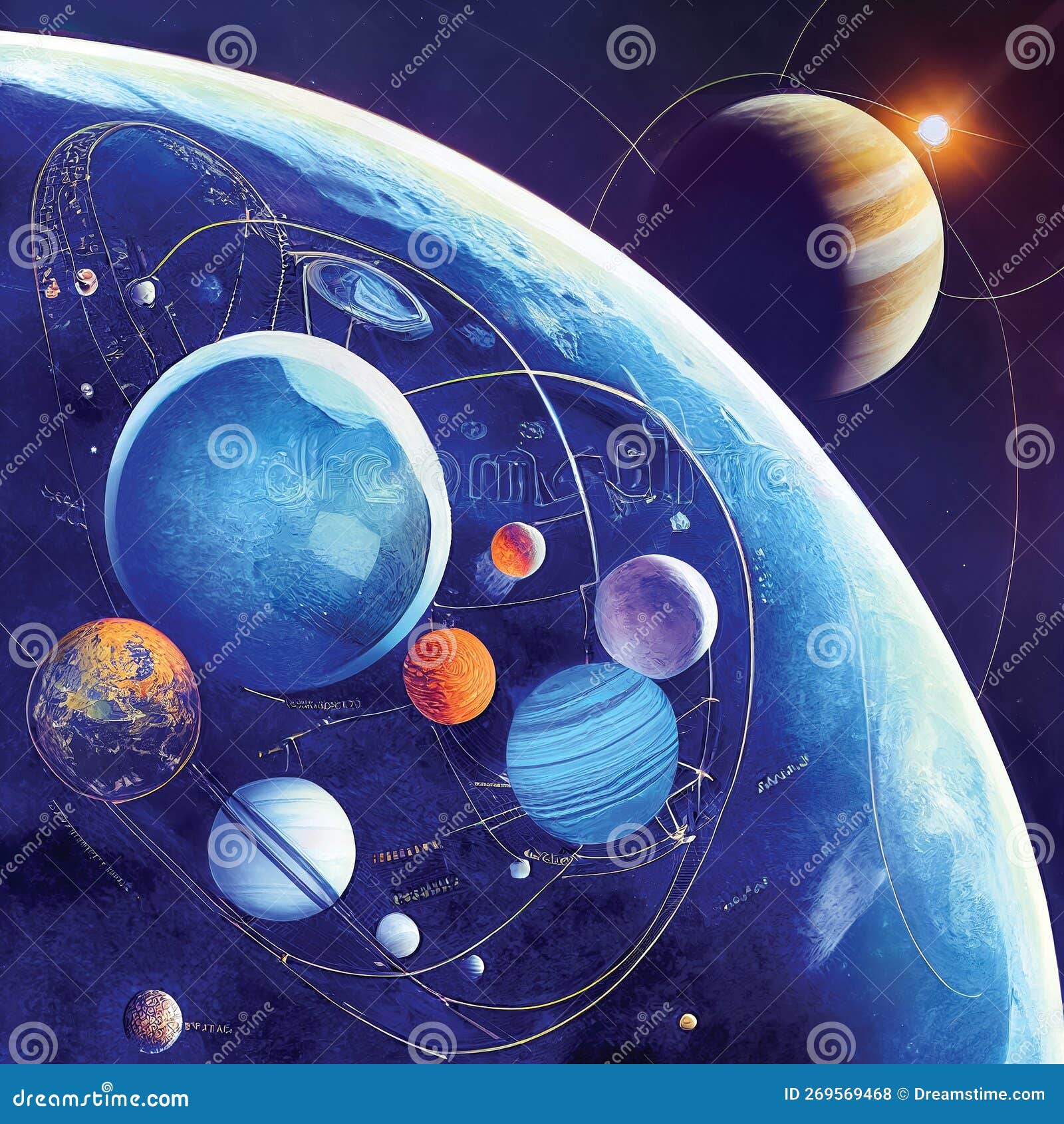 Abstract Art, Solar System, Digital Background or Wallpaper, Space ... Abstract Art, Solar System, Digital Background or Wallpaper, Space ...