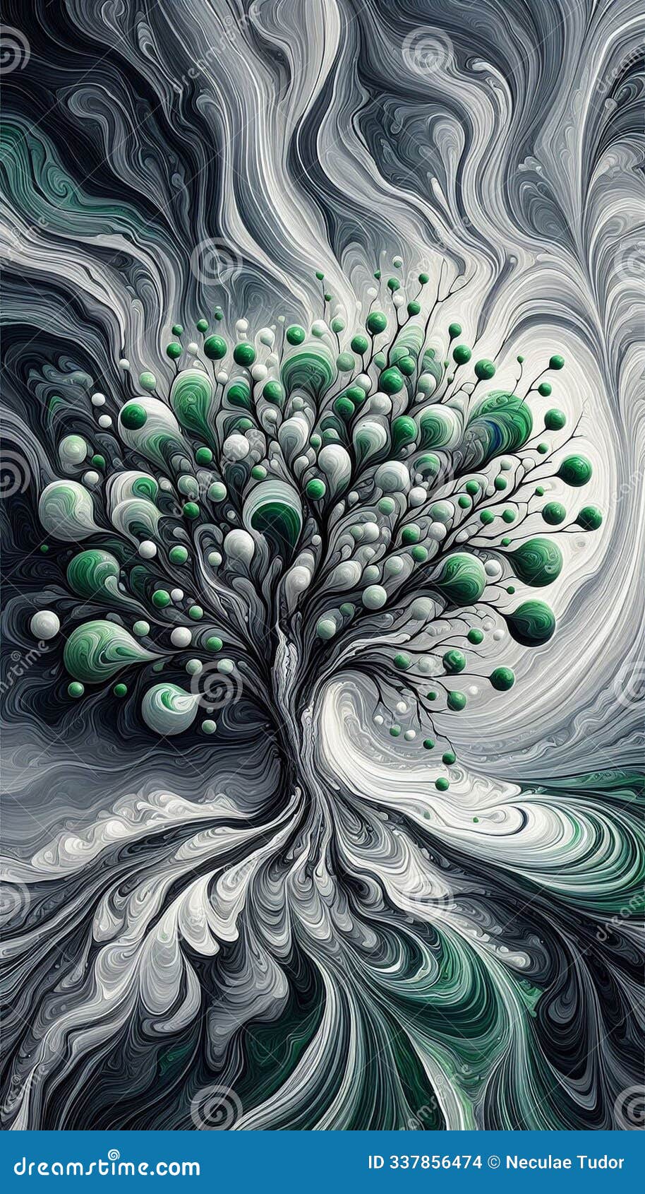 Abstract Surreal Nature Art with Quirky Forms, Shapes, Dreams Fluid ...