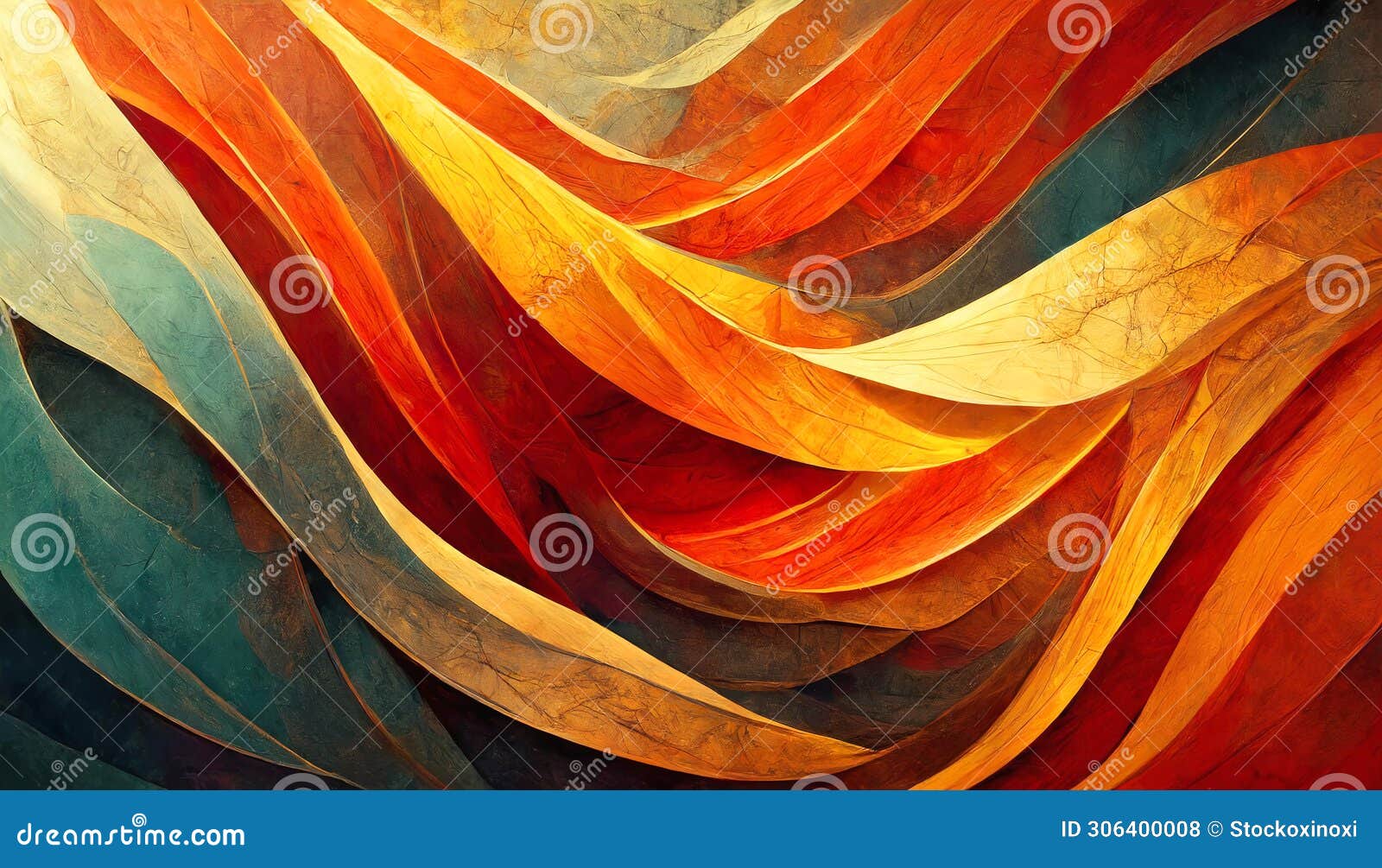Abstract Art Texture Geometric Red Orange Yellow Waves and Flow Pattern ...