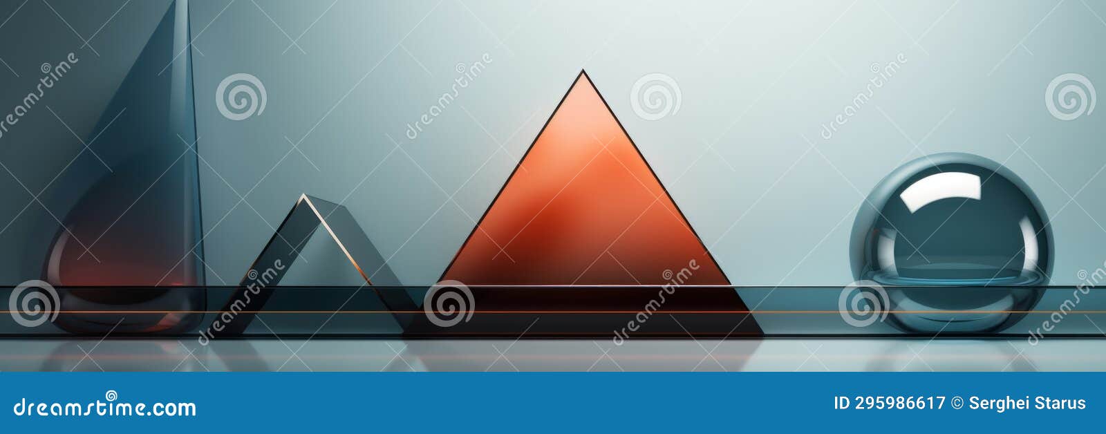 Abstract Art with Three Triangles and a Red Triangle, AI Stock ...