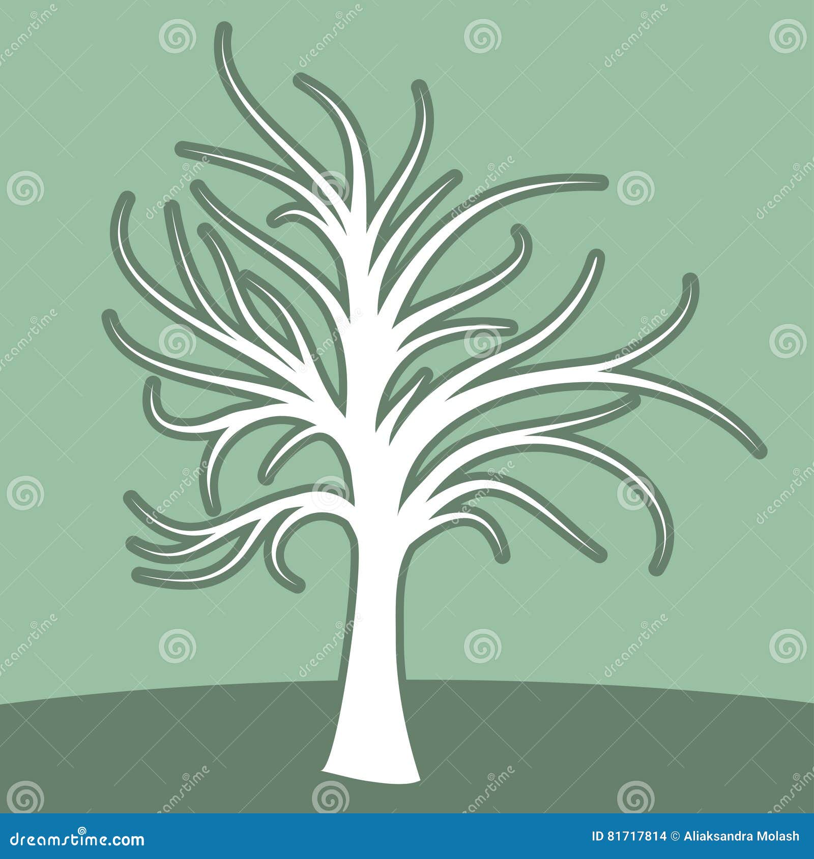 Abstract Art Tree Green Color Stock Vector - Illustration of landscape ...
