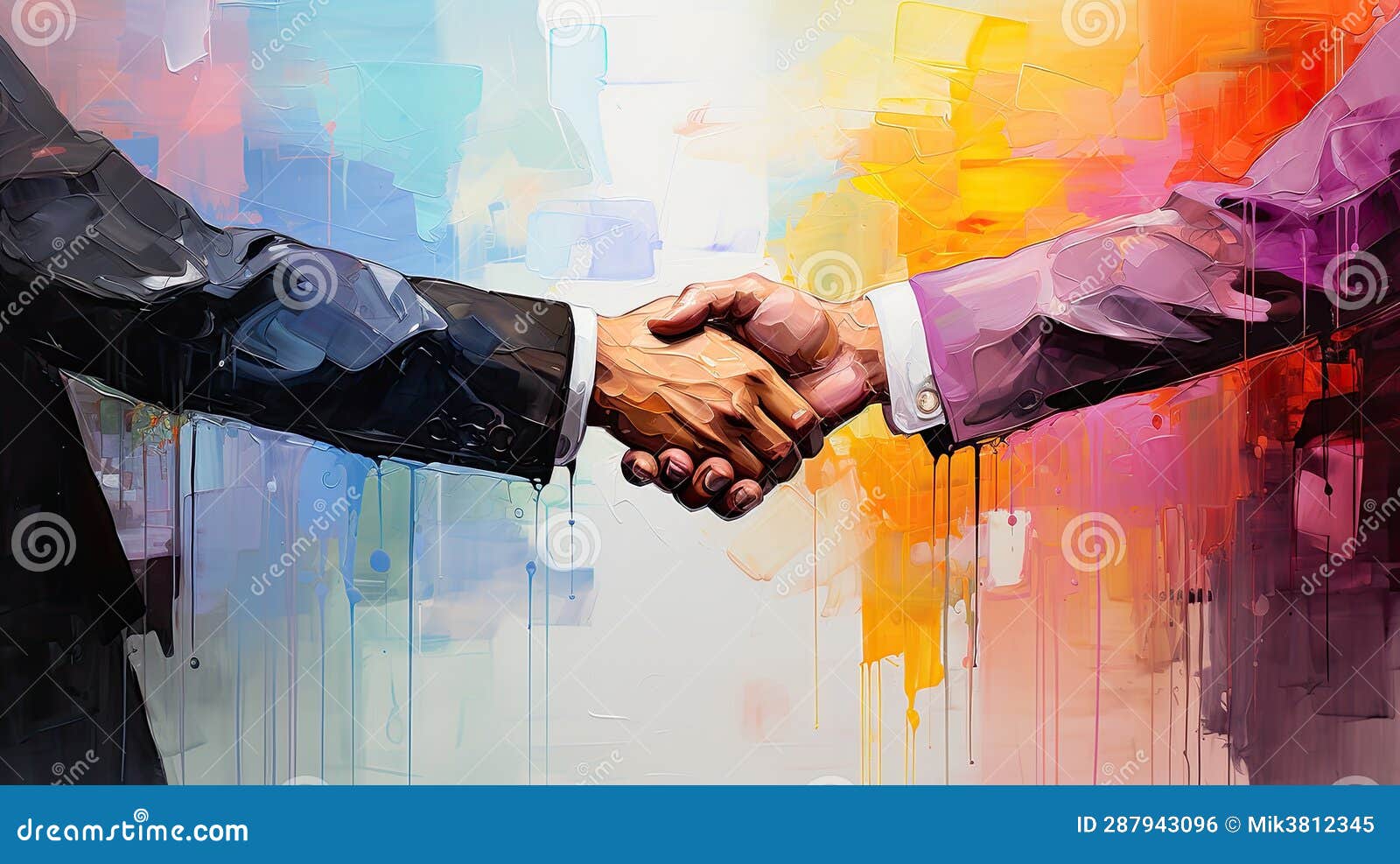 Abstract Art Two Men Shaking Hands. Stock Illustration - Illustration ...
