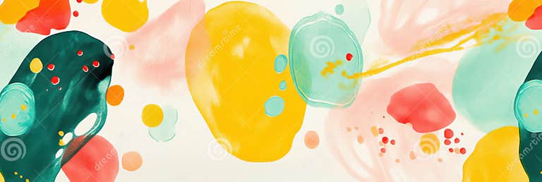 Abstract Art with Vibrant Colorful Blobs and Shapes on Canvas Stock Image - Image of mural ...