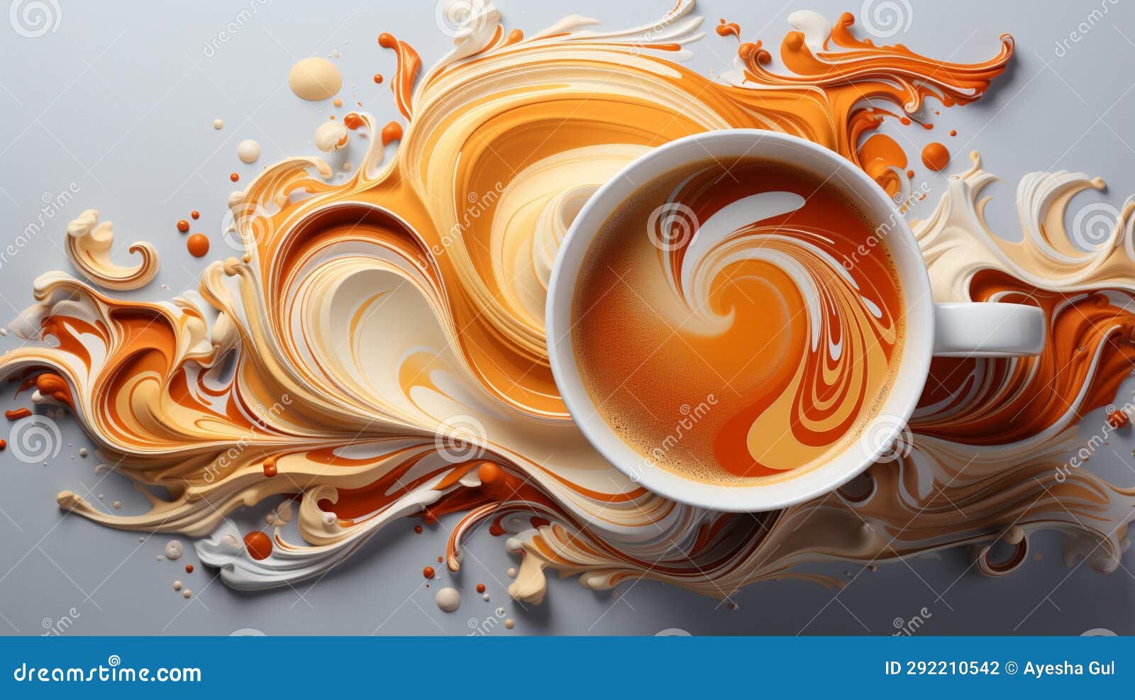 Abstract Art with Cup of Tea Generated AI Stock Illustration ...