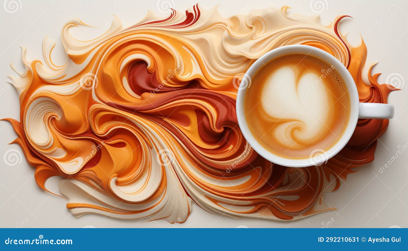 Abstract Art with Cup of Tea Generated AI Stock Illustration ...