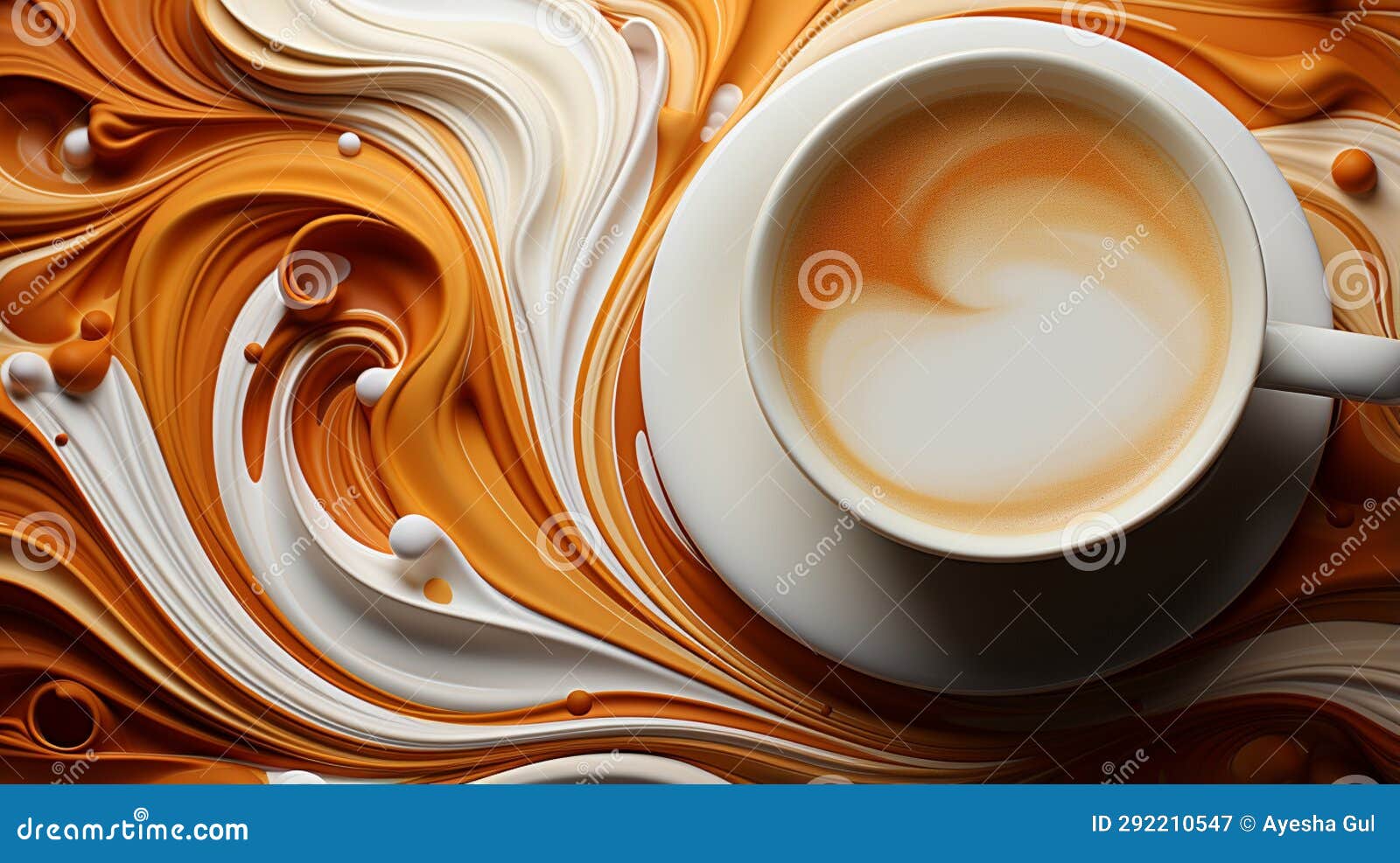Abstract Art with Cup of Tea Generated AI Stock Illustration ...