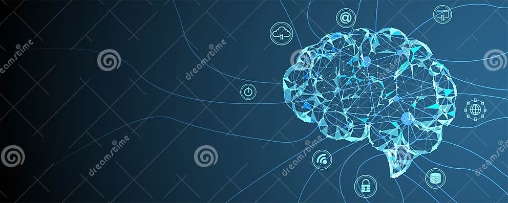 Abstract Artificial Intelligence. Cloud Computing. Machine Learning ...