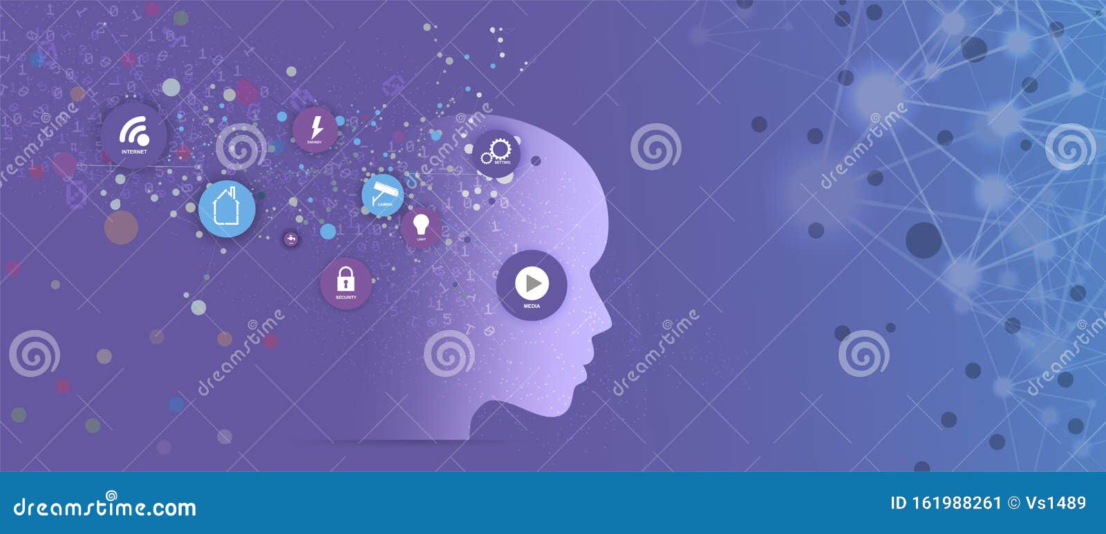 Abstract Artificial Intelligence. Cloud Computing. Machine Learning ...