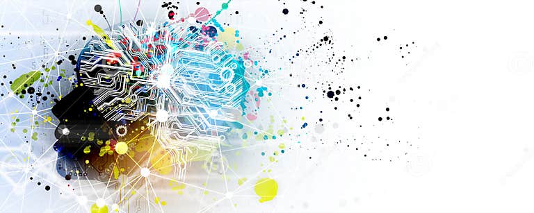 Abstract Artificial Intelligence. Cloud Computing. Machine Learning ...