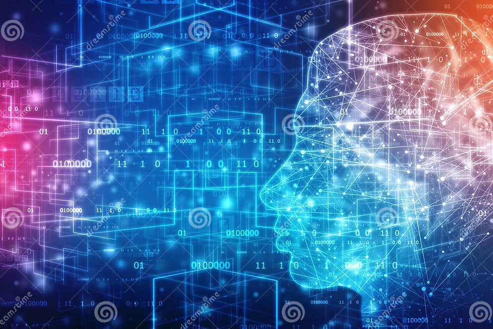 Abstract Artificial Intelligence. Creative Brain Concept, Technology ...