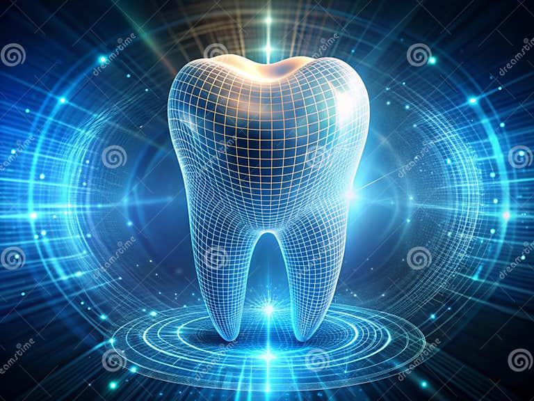 Abstract Artificial Intelligence. Creative Teeth Concept, Technology ...