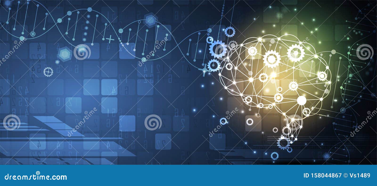 Abstract Artificial Intelligence DNA Technology. Science and Social ...