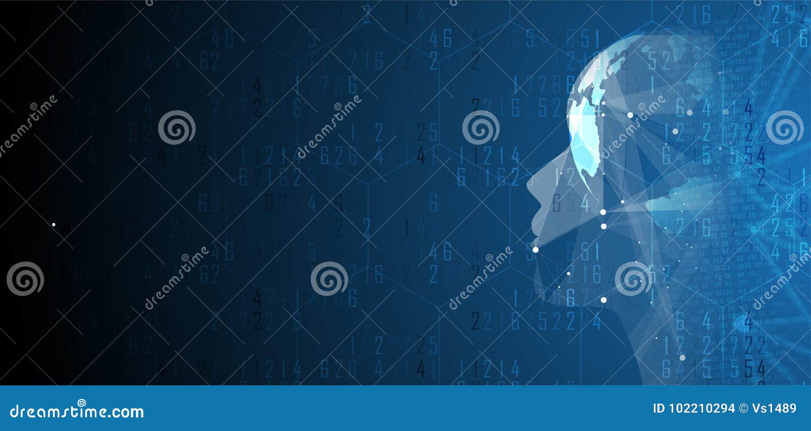 Artificial Intelligence. Technology Web Background. Virtual Concept ...