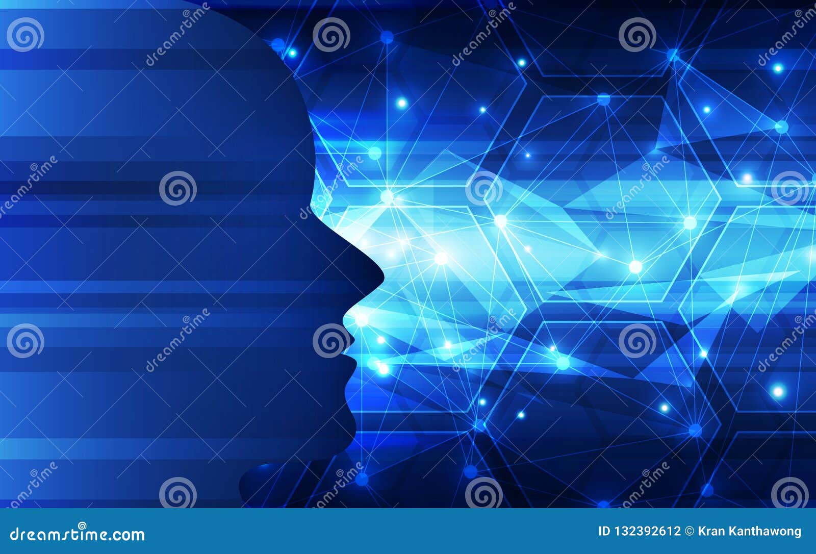 Abstract Artificial Intelligence. Technology Web Background Stock ...