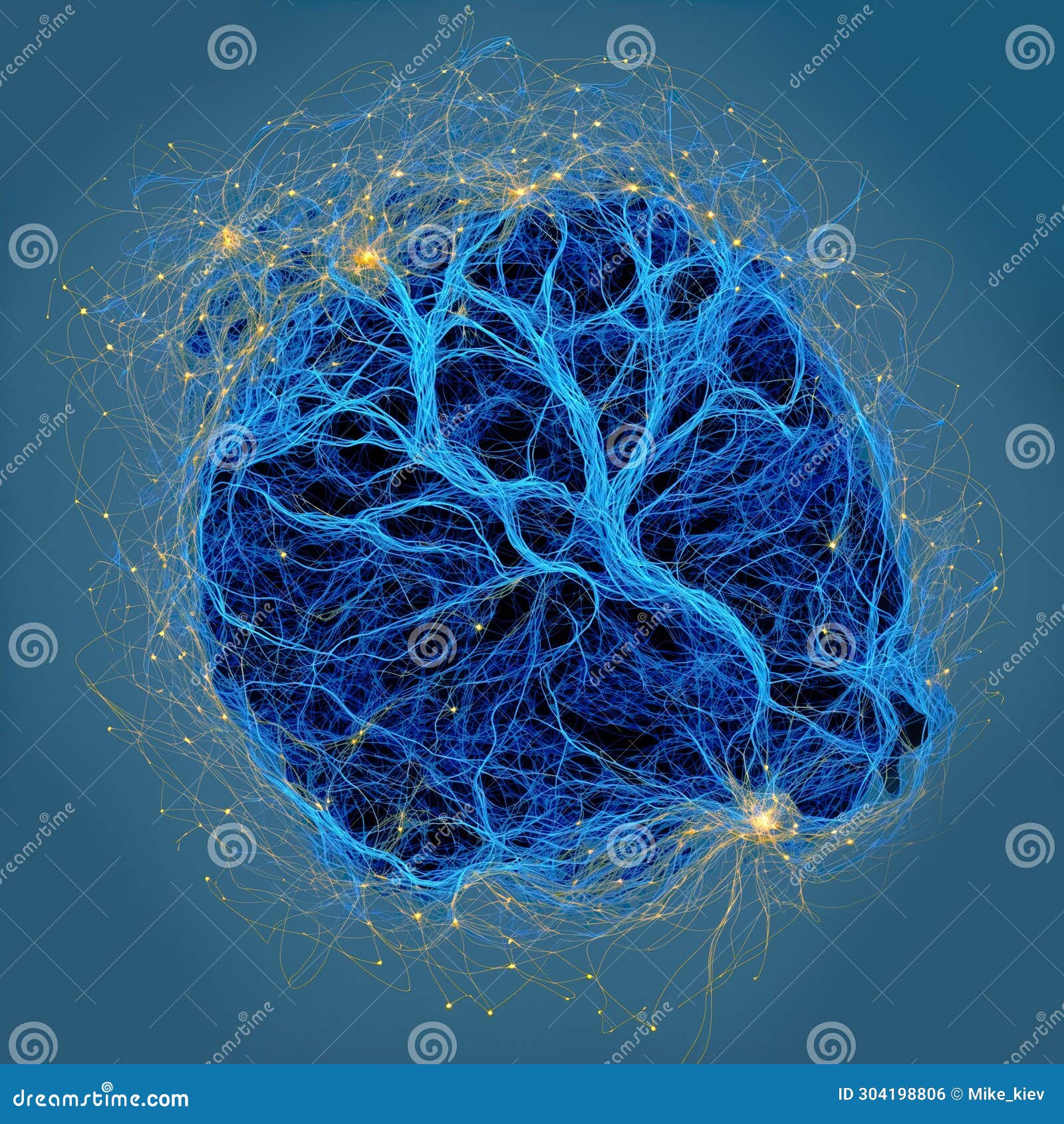 Abstract Artificial Neural Network Stock Photo - Image of blue, flower ...