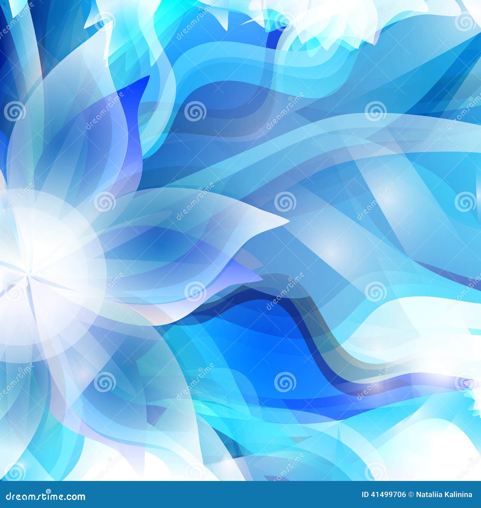 Abstract Artistic Background with Blue Floral Stock Vector ...