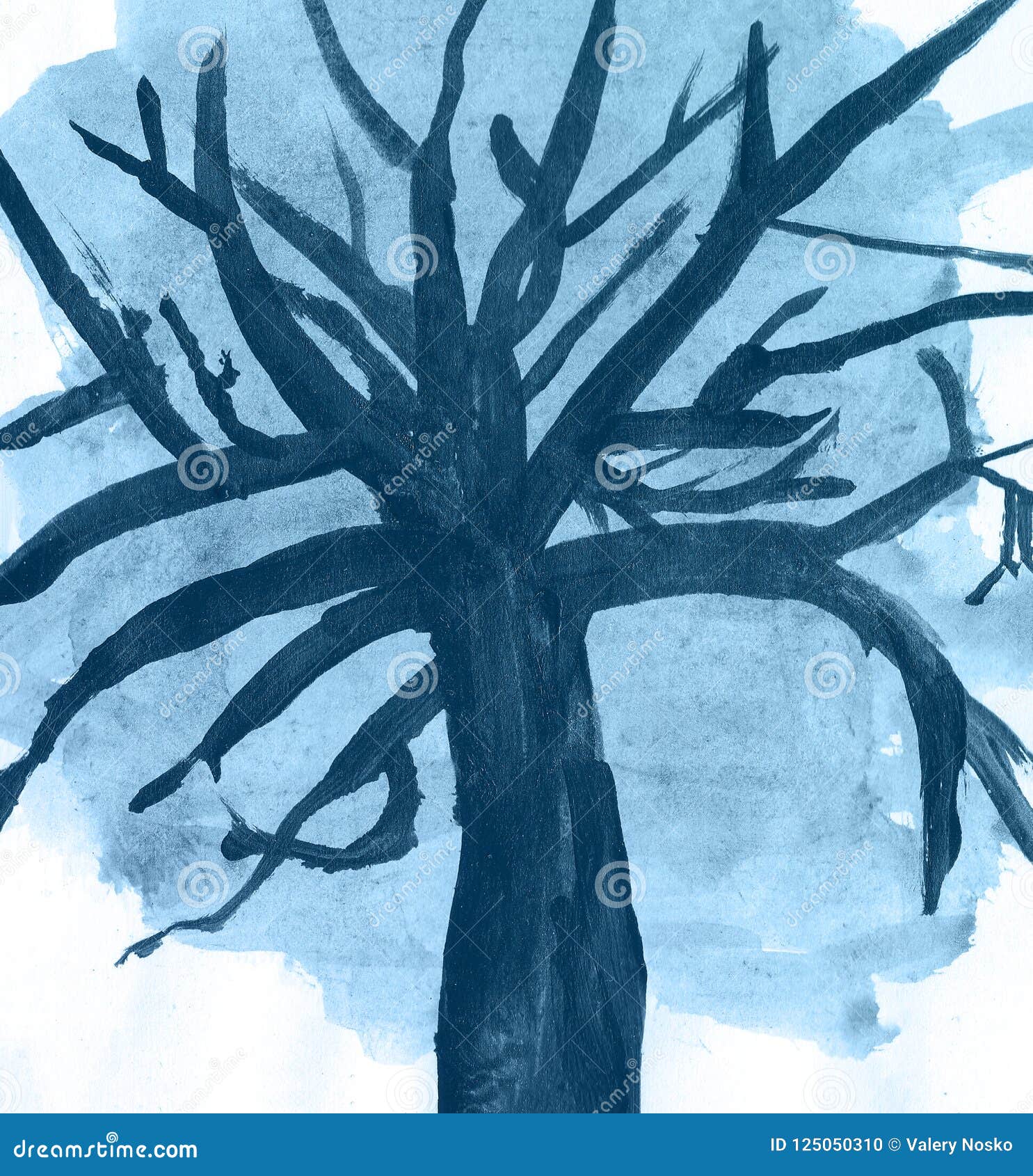 Abstract Blue Tree Background Stock Illustration - Illustration of ...