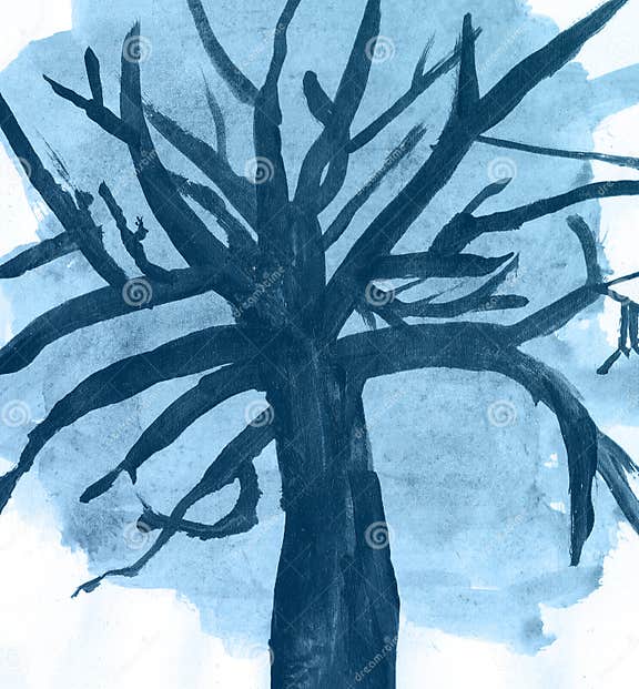 Abstract Blue Tree Background Stock Illustration - Illustration of ...