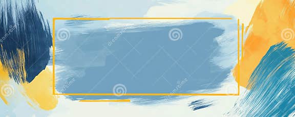 Abstract Artistic Background with Blue and Yellow Brush Strokes ...