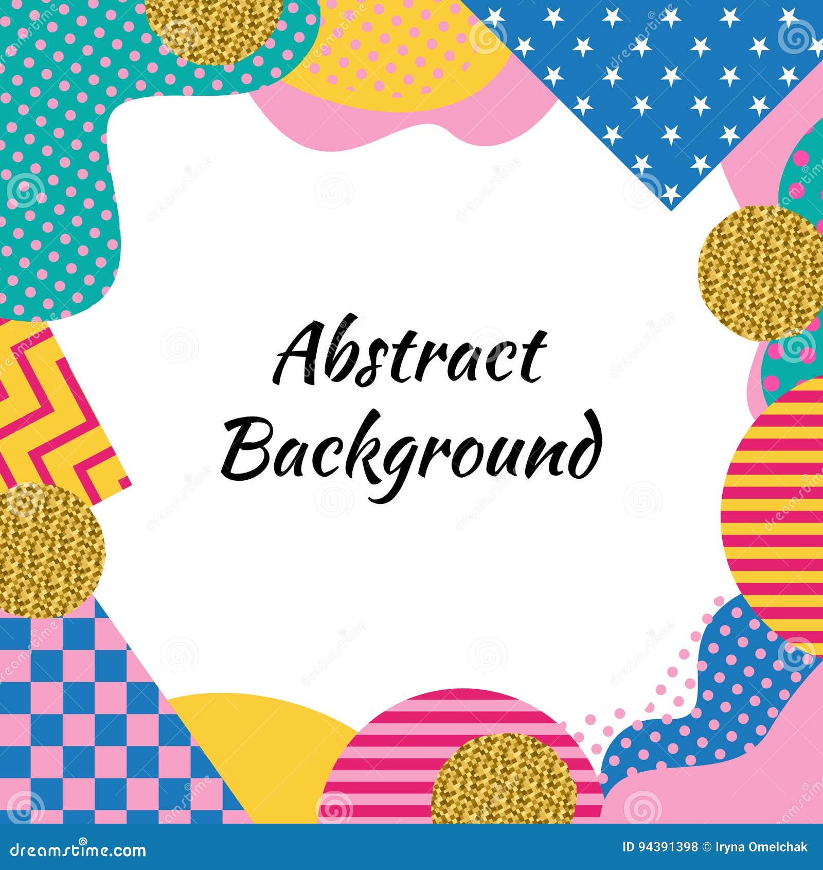 Abstract Artistic Background in Memphis Style of 80-90. Stock Vector ...