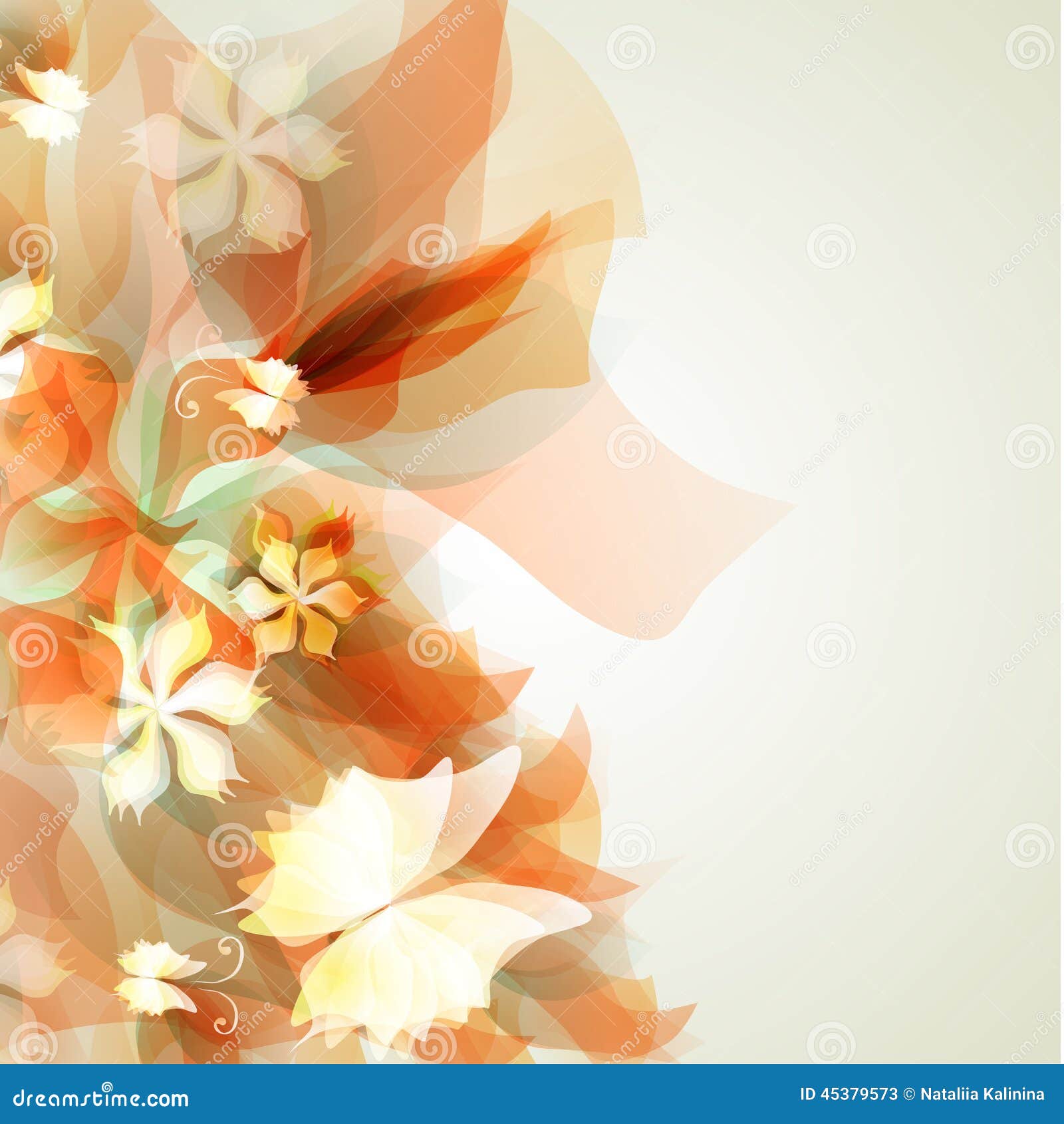 Abstract Artistic Background with Yellow Floral Stock Vector ...
