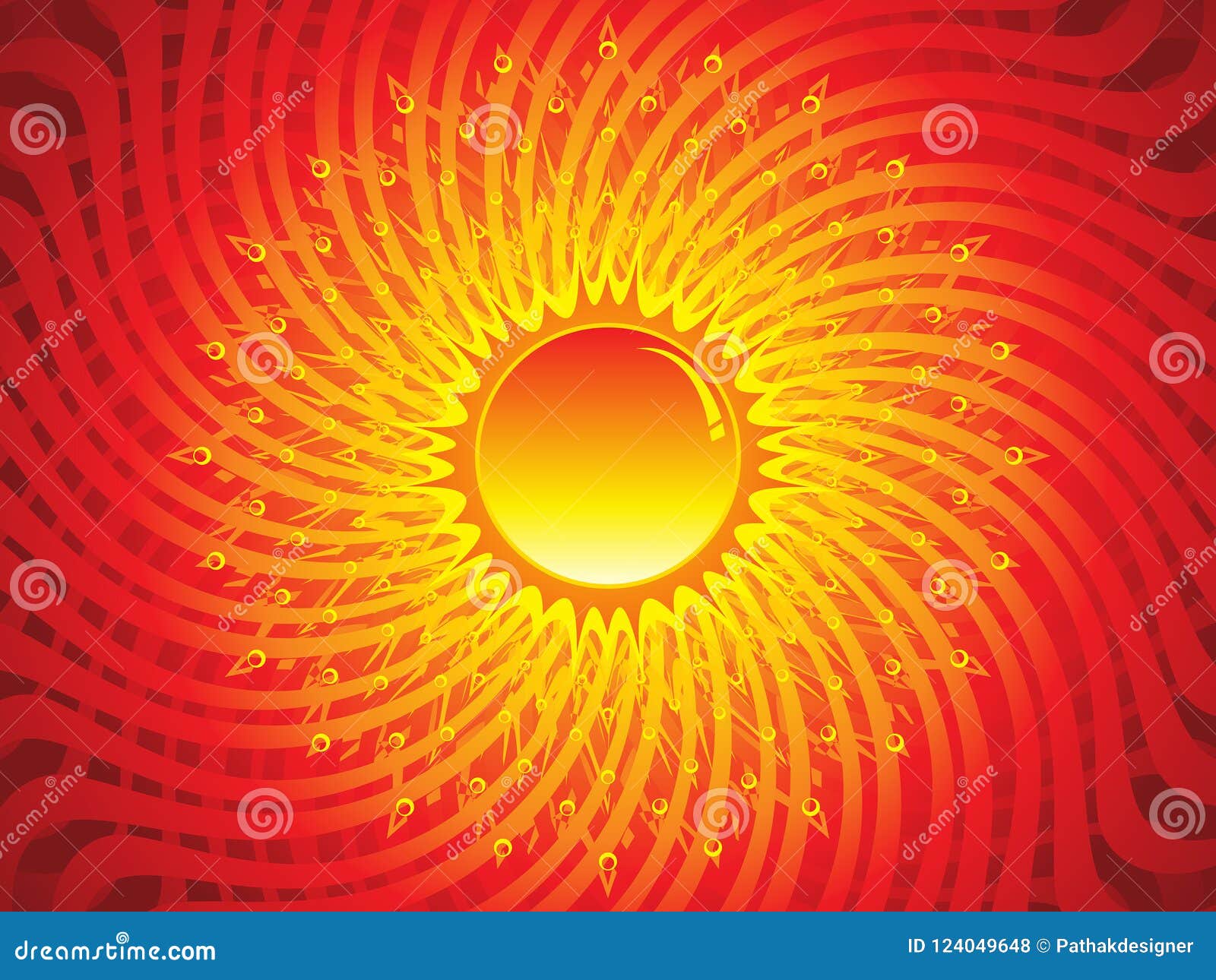 Abstract Artistic Burning Sun Stock Vector - Illustration of landscape ...