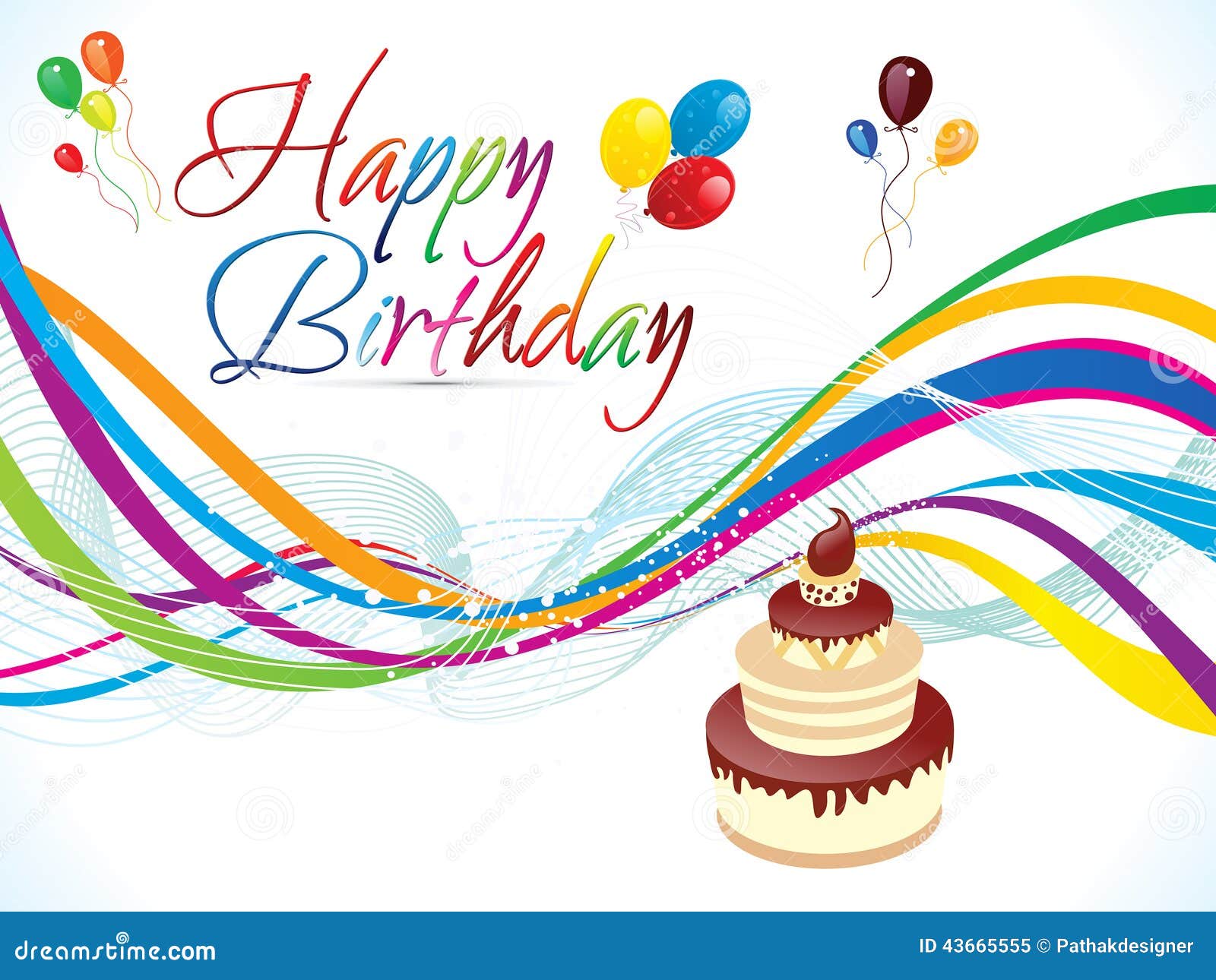 Abstract Artistic Colorful Birthday Background Stock Vector ...