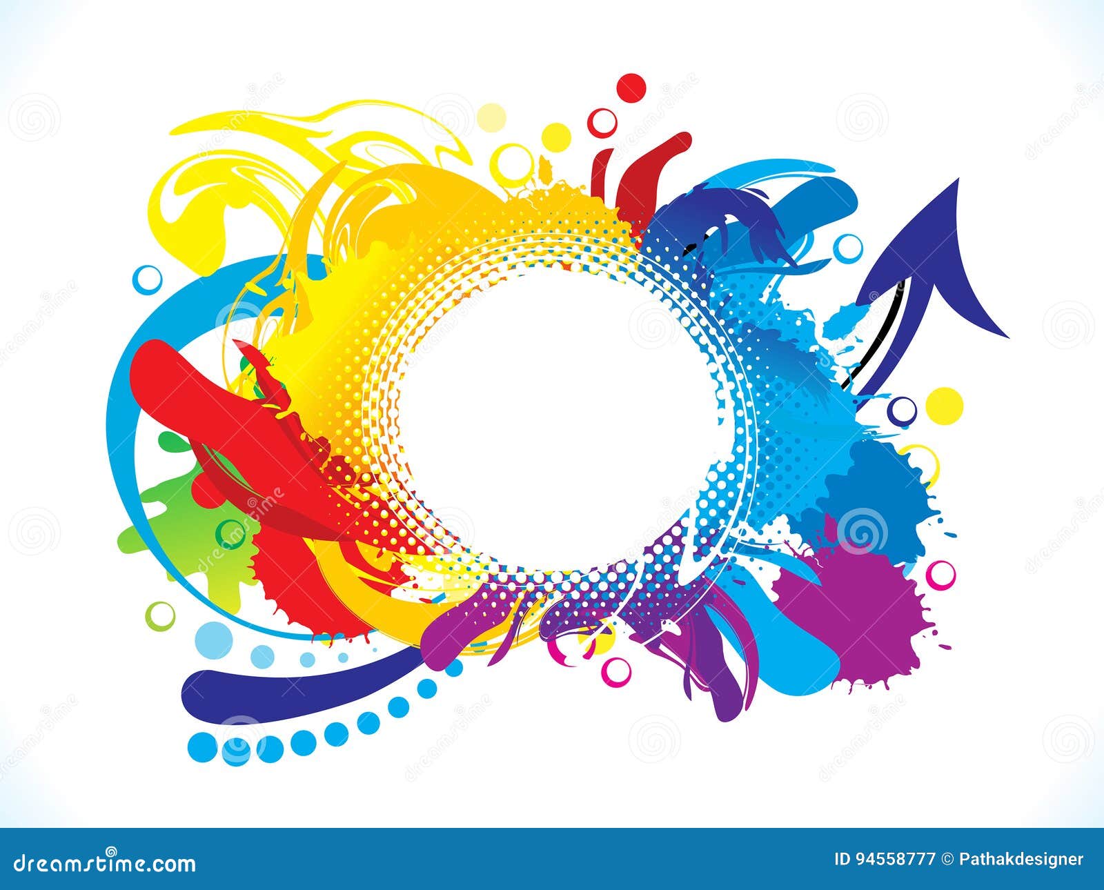 Abstract Artistic Colorful Circle Explode Stock Vector - Illustration ...