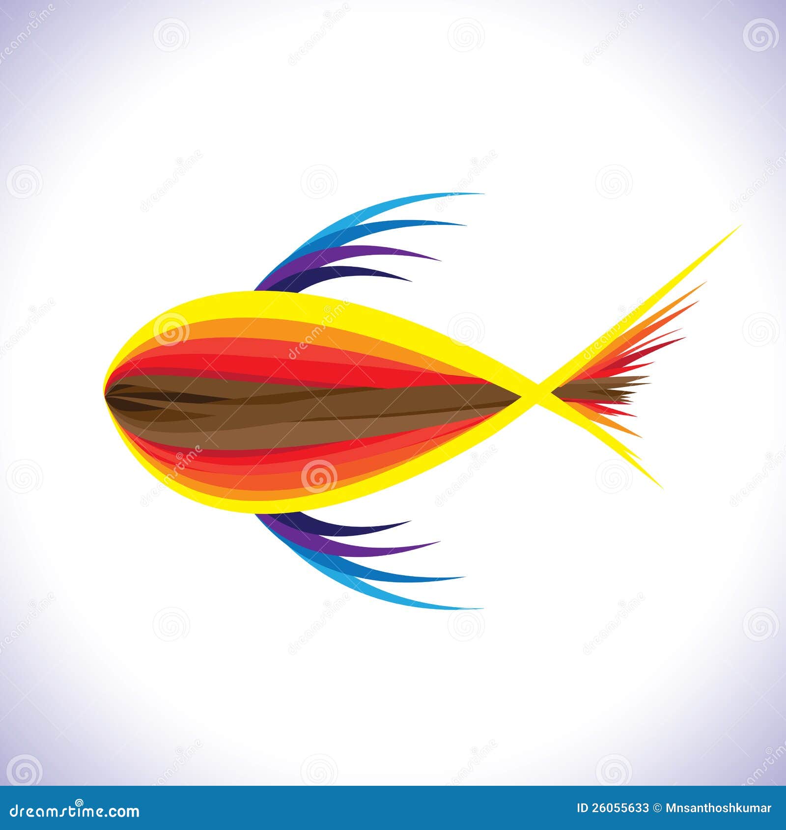Abstract & Artistic Colorful Fish in Blue Waters Stock Vector ...